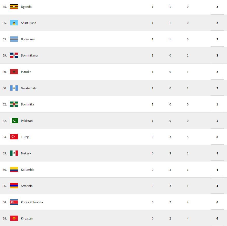 Klasyfikacja medalowa – Olimpiada. Medale Polaków na IO Paryż 2024 [TABELA] | TVP SPORT