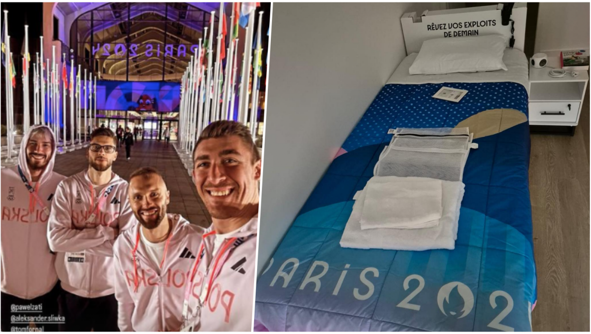 Rowery i balkon z widokiem na Sekwanę. Reprezentacja Polski siatkarzy ...