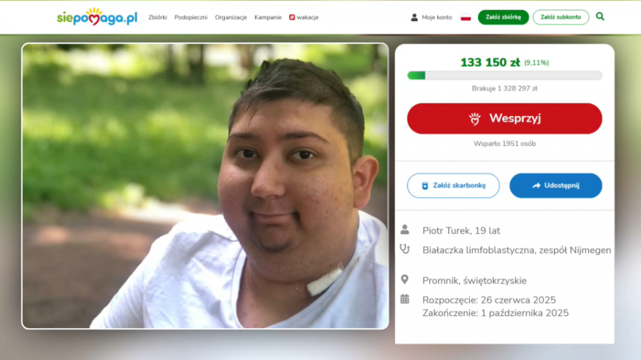 Piotr Turek 15 lat spędził w szpitalu. Kosztowna terapia jest jedyną szansą na uratowanie życia