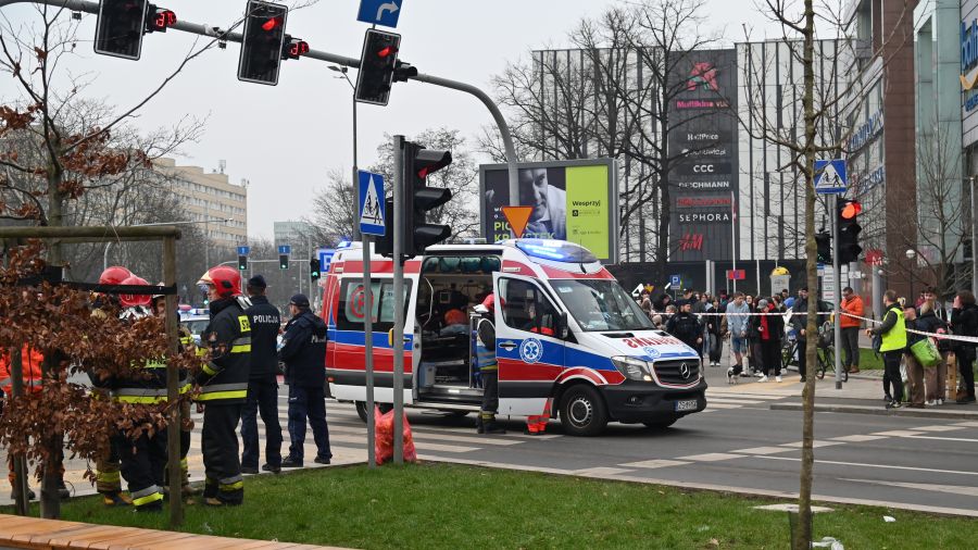 Wypadek na placu Rodła w Szczecinie