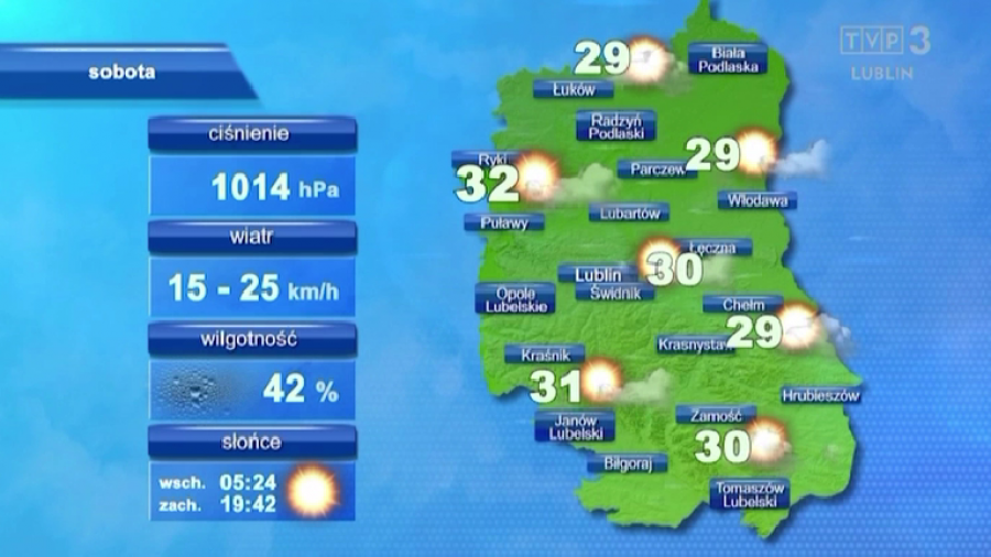 Prognoza pogody - 20 sierpnia 2022