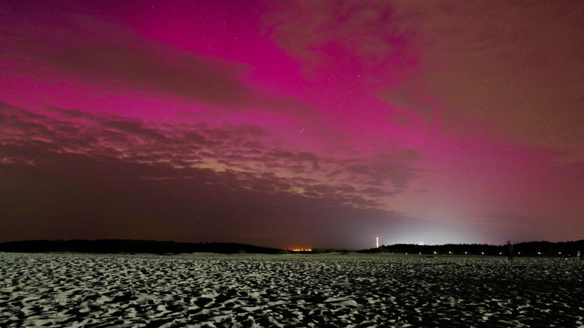 Poland’s sky illuminated by Northern Lights